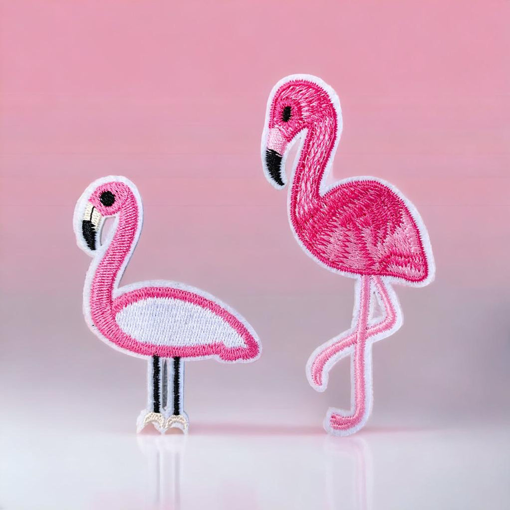 Flamingo Embroidered Iron-On Patches — Patches "R" Us