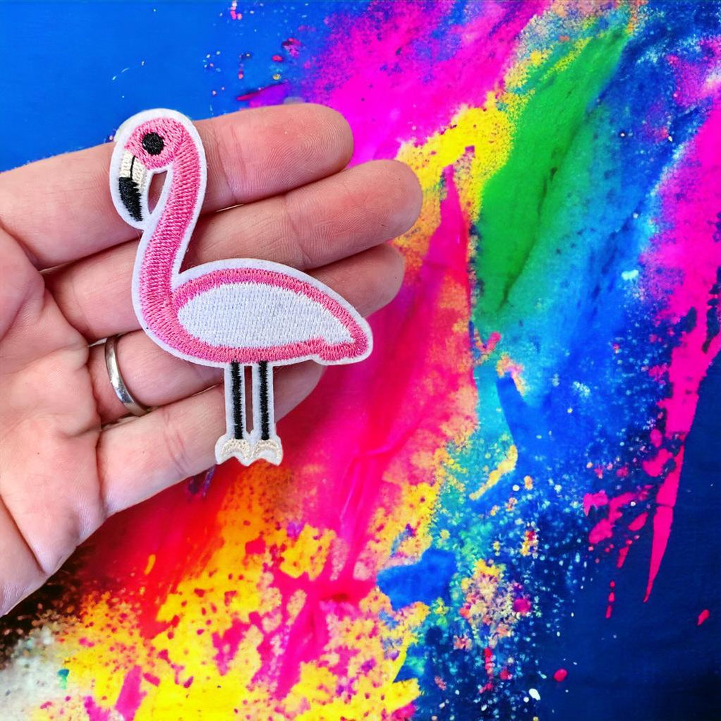 Flamingo Embroidered Iron-On Patches — Patches "R" Us