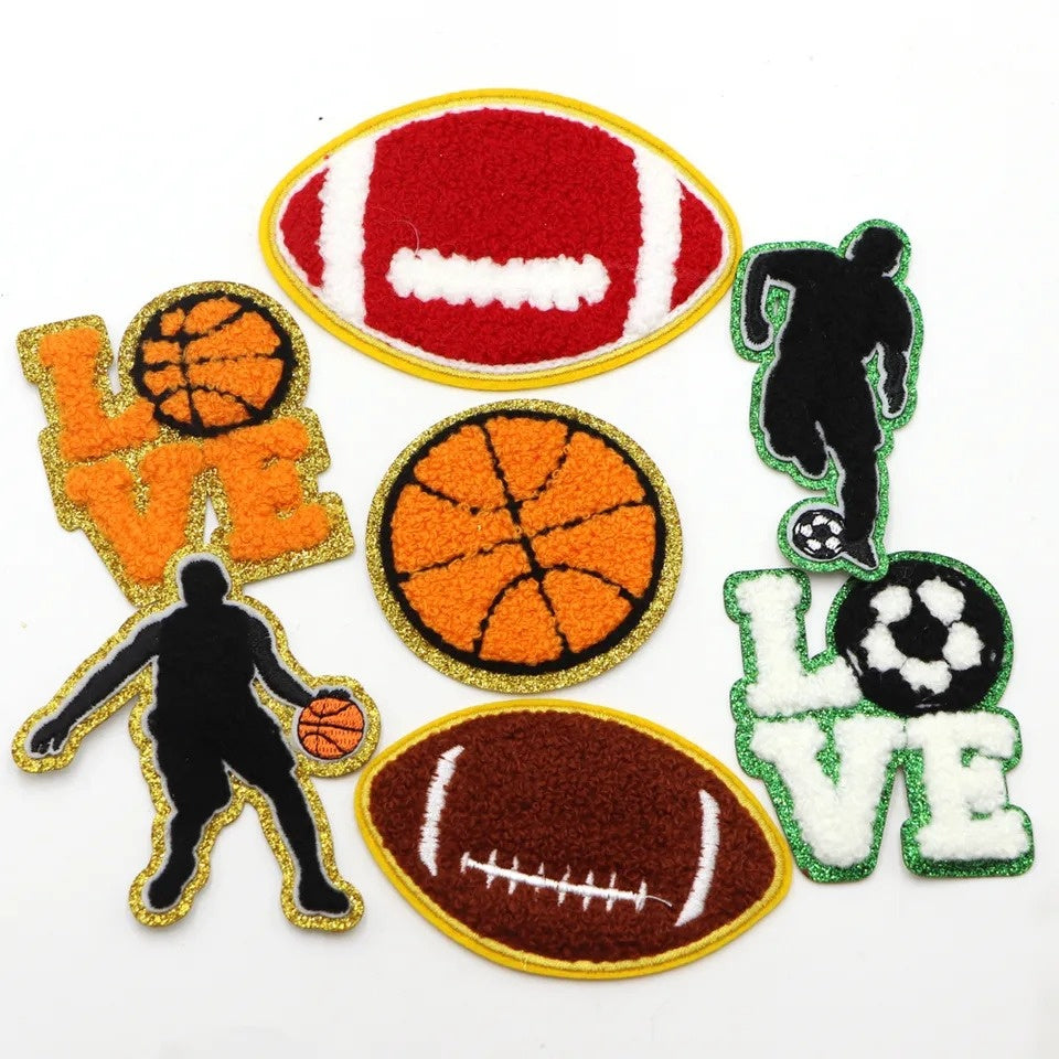 Love Sport Chenille Iron-On Ball Patches — Patches "R" Us