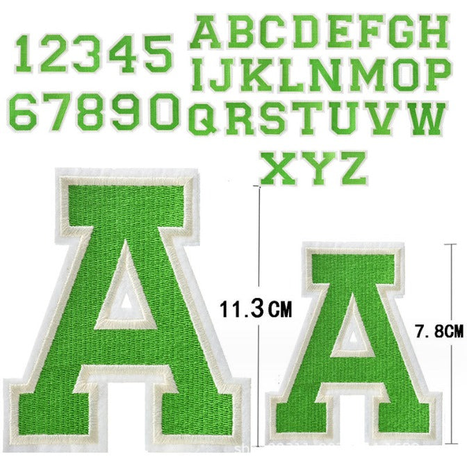Green Embroidered 11.3cm Iron On Patch Numbers — Patches "R" Us