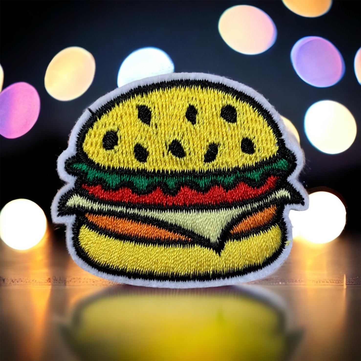Burger Embroidered 5cm Iron-On Patch — Patches "R" Us