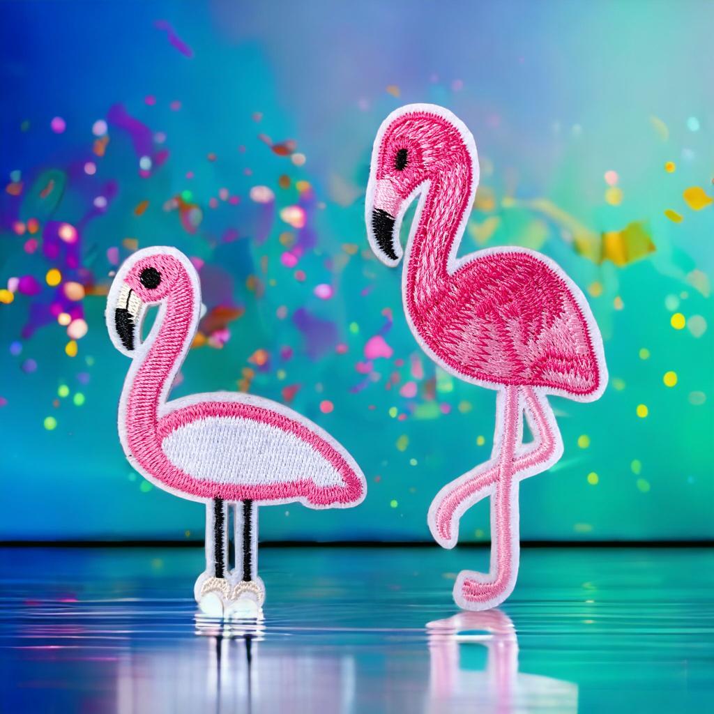 Flamingo Embroidered Iron-On Patches — Patches "R" Us