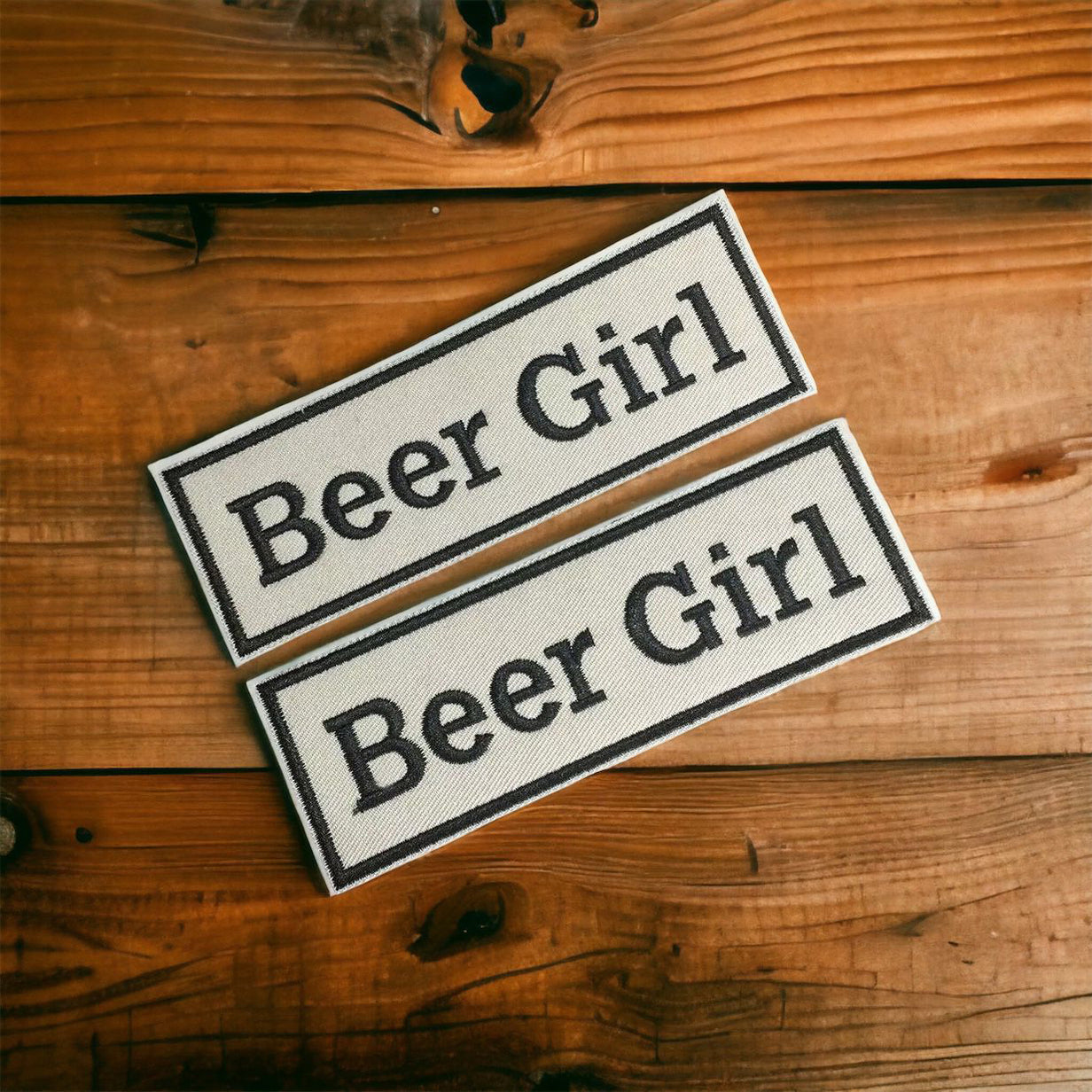Beer Girl Embroidered 12cm Iron-On Patch — Patches "R" Us