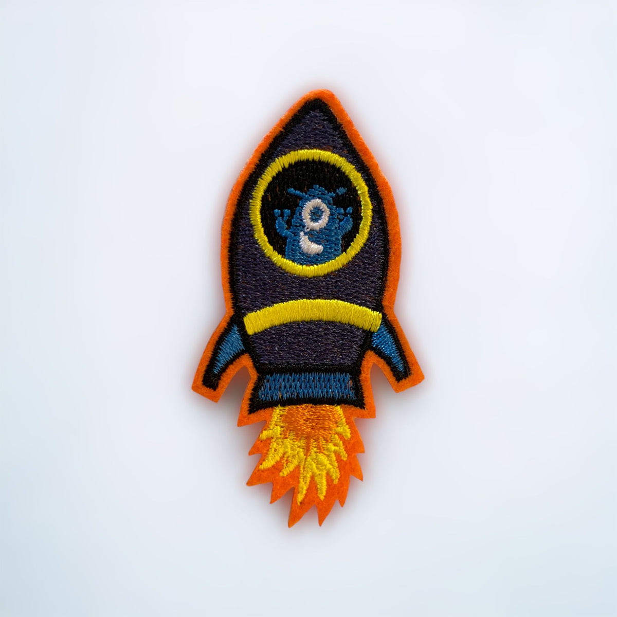 Alien Rocket Embroidered Iron-On Patch — Patches "R" Us