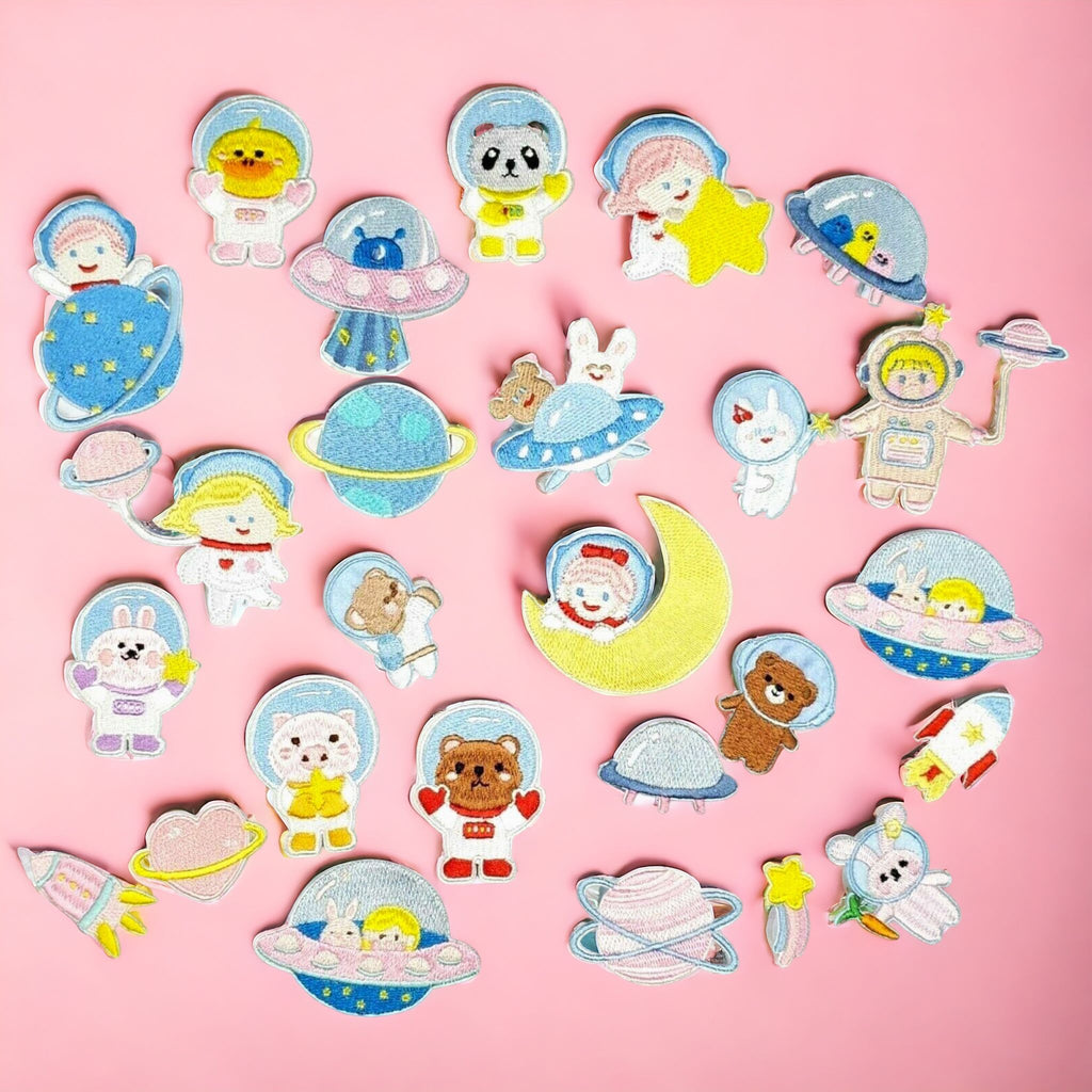 Astronaut & Space Themed Iron-On Patches — Patches "R" Us