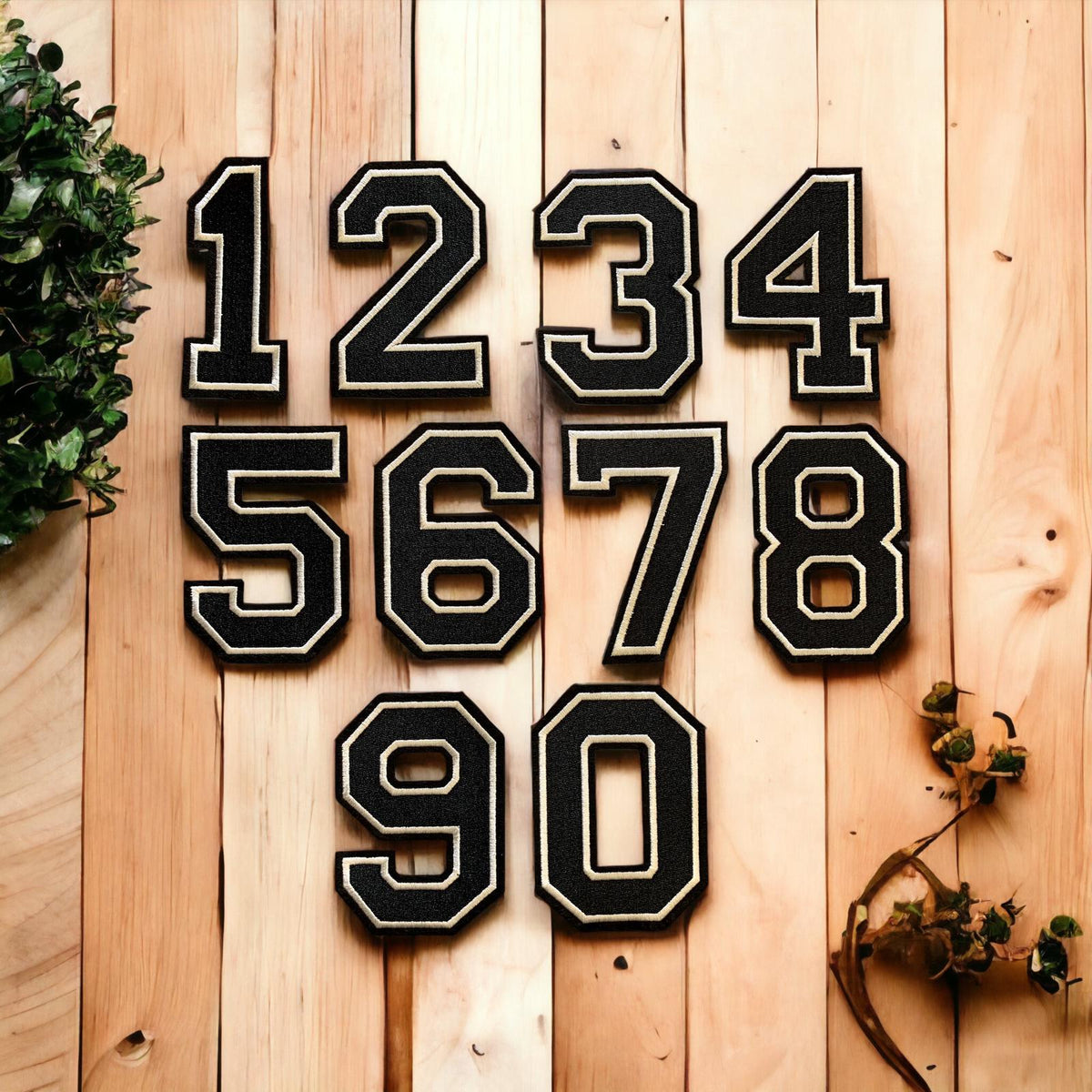 Black Varsity 11.3cm Iron-On Patch Numbers — Patches "R" Us