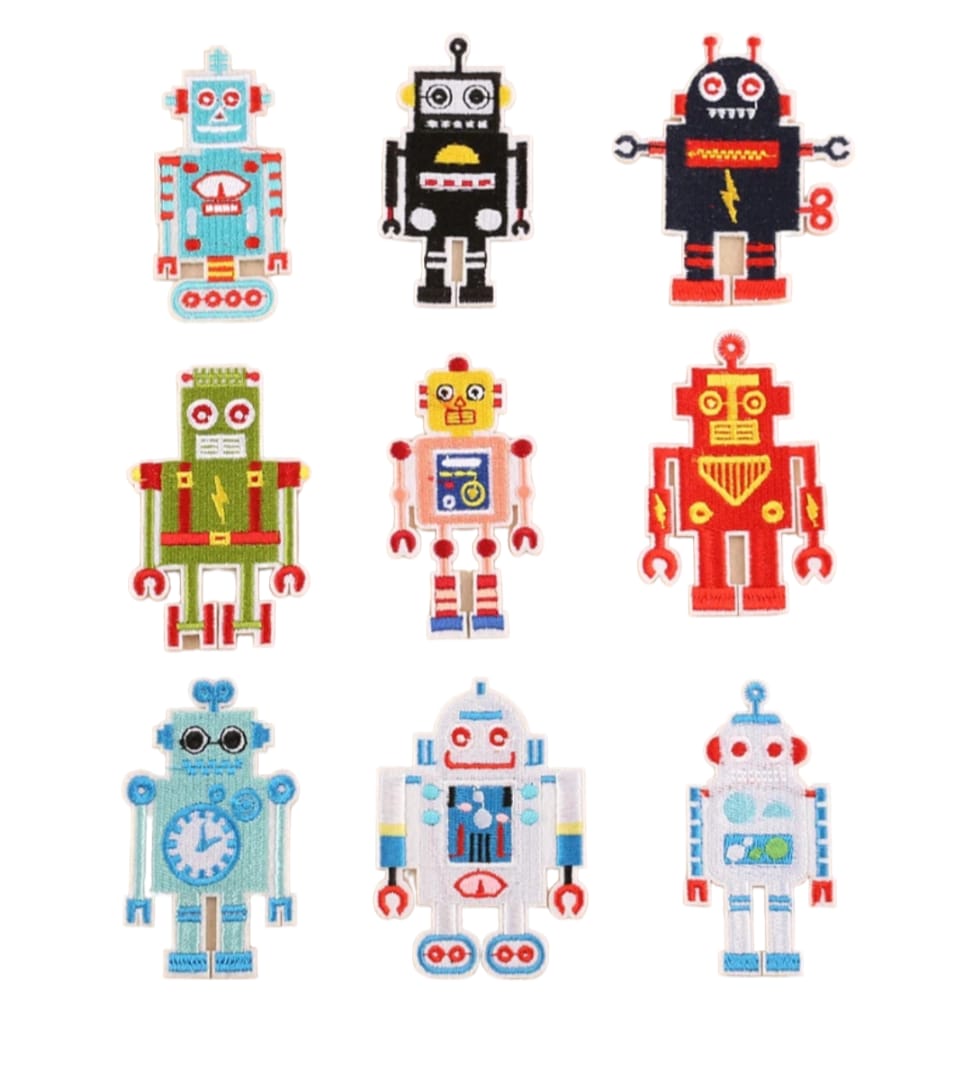 Robot Embroidered Iron-On Patch — Patches "R" Us