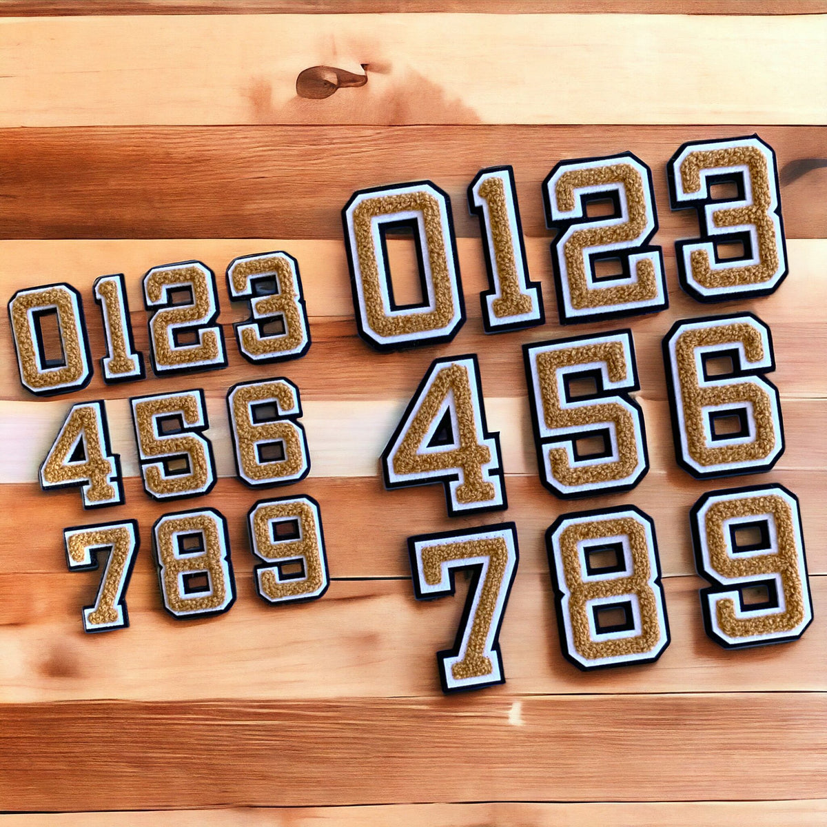 Brown Chenille 3D Varsity Style 7.5cm Iron-On Patch Numbers — Patches ...