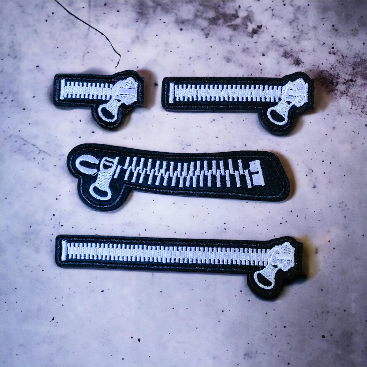 Zip Zipper Embroidered Iron-On Patches — Patches "R" Us