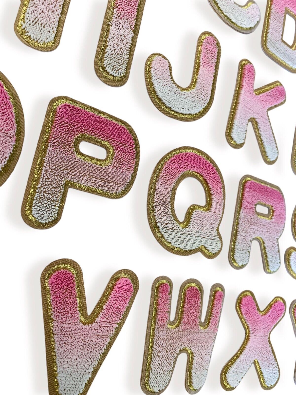 Pink Ombré 6cm Iron-On Patch Letters — Patches "R" Us