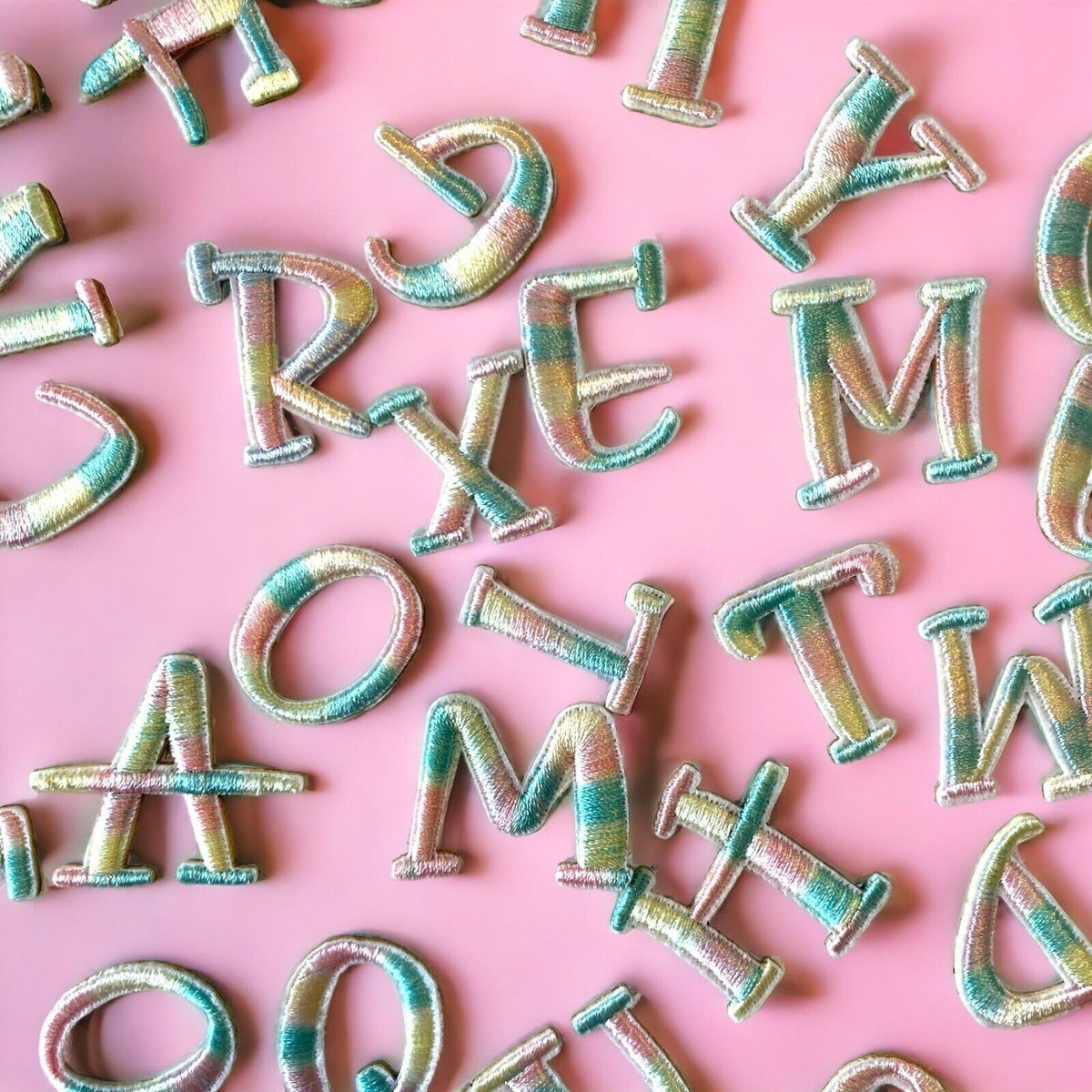 Multi Coloured 3cm Embroidered Sew On Patch Letters — Patches "R" Us