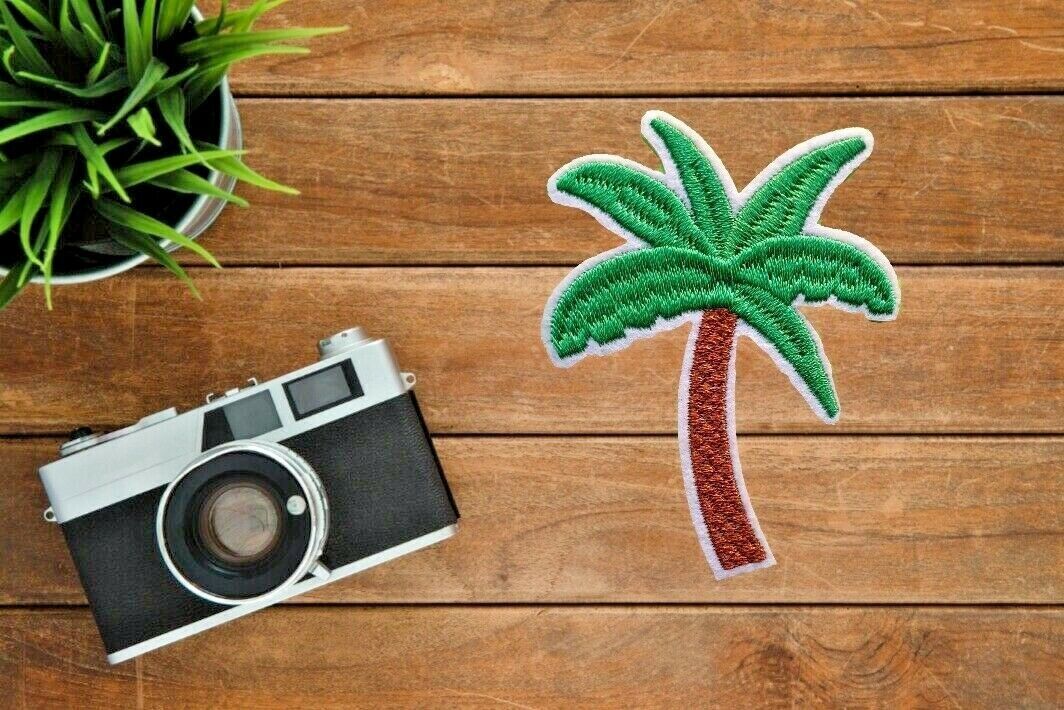 Large Palm Tree Embroidered Iron on / Sew on Patch Patches — Patches "R" Us