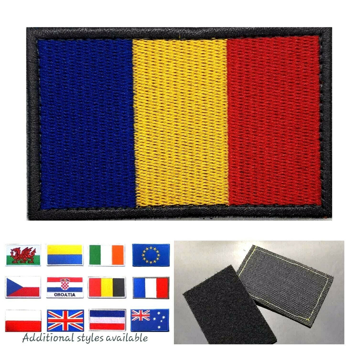Romanian Flag Football 8cm Embroidered Patch — Patches "R" Us