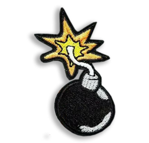 Explosive Bomb Embroidered 7cm Iron-On Patch — Patches "R" Us