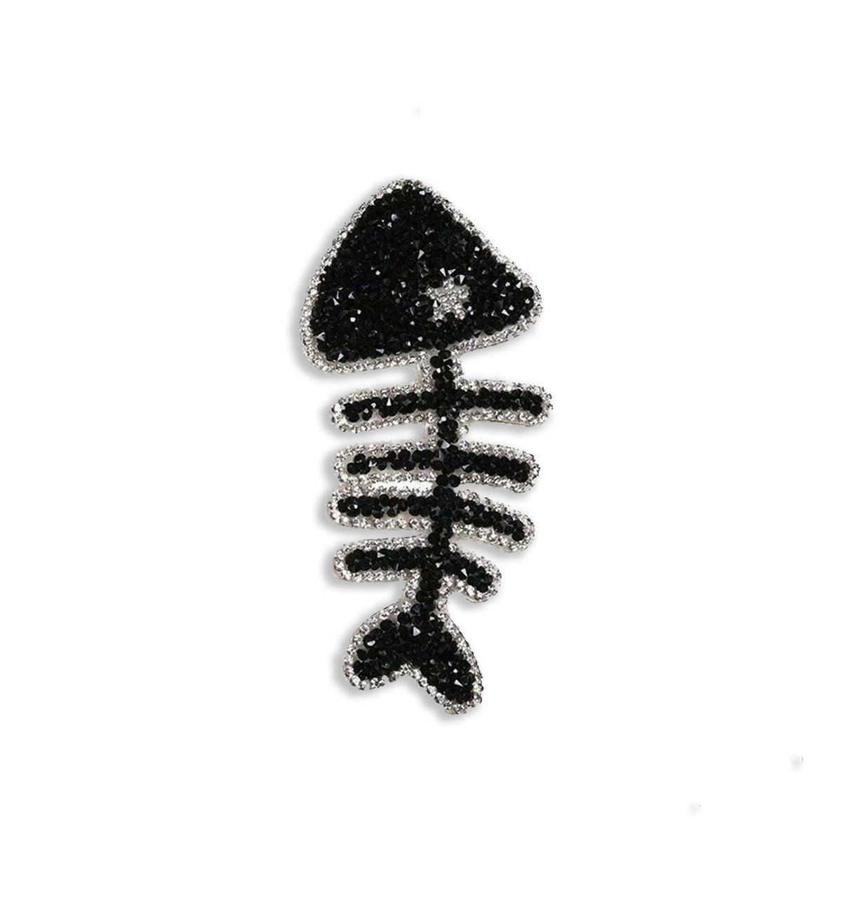 Fish Bones Rhinestone 12.2cm Iron-On Patch — Patches "R" Us