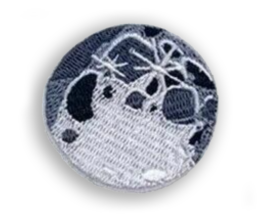 Space Moon Embroidered Iron-On Patch — Patches "R" Us