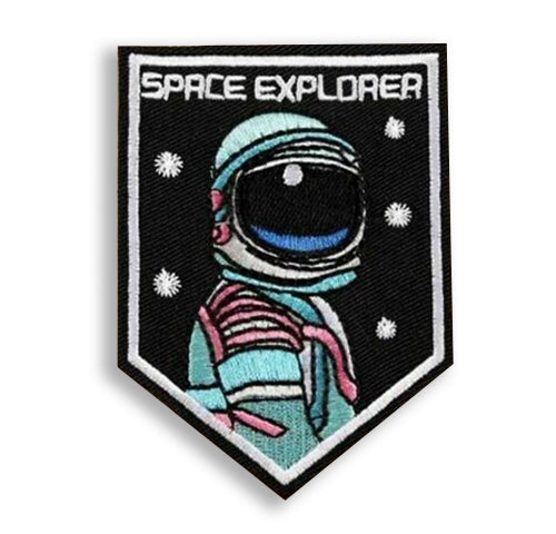 Space Explorer Astronaut Embroidered Iron-On Patch — Patches "R" Us