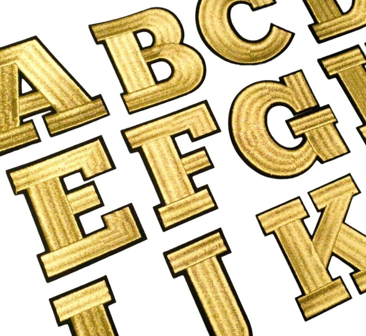 Metallic Gold 10.5cm Iron-On Patch Letters — Patches "R" Us