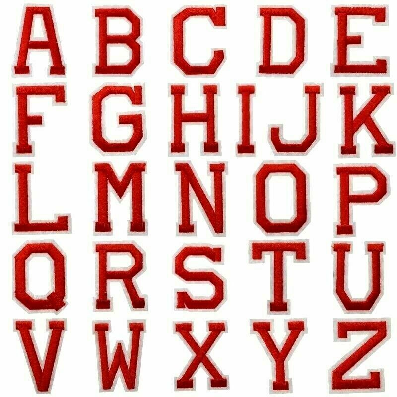 Vibrant Red 5 cm Embroidered Letters Collection — Patches "R" Us
