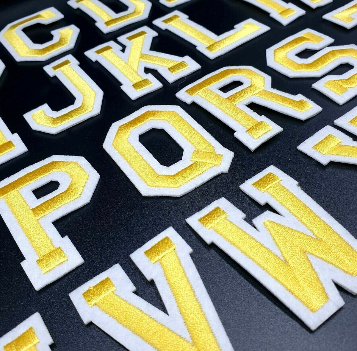 Yellow Embroidered 5cm Iron On Patch Letters — Patches "R" Us
