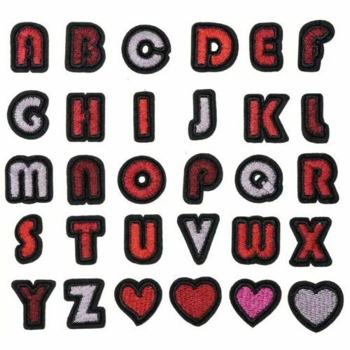 Small Red Embroidered Iron-On Letters — Patches "R" Us